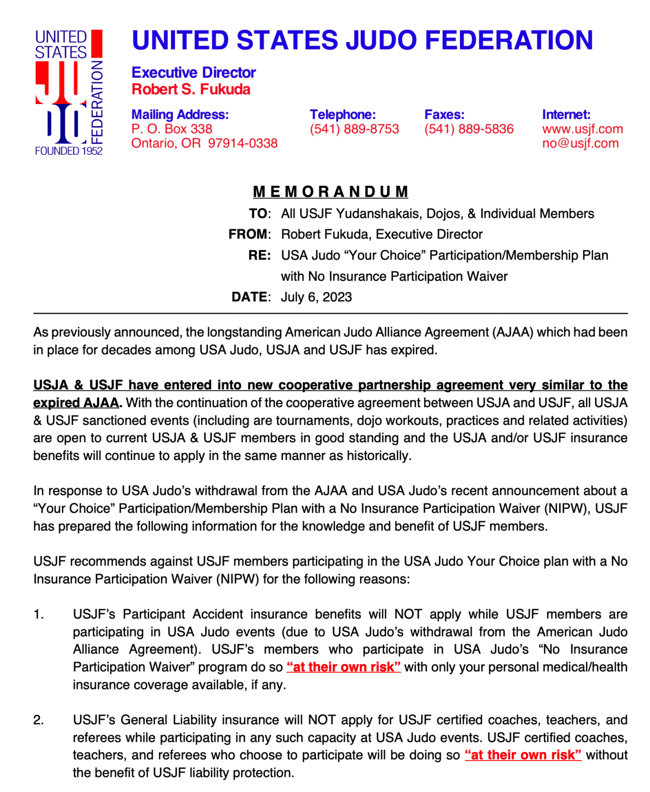 United States Judo Federation | United States Judo Federation